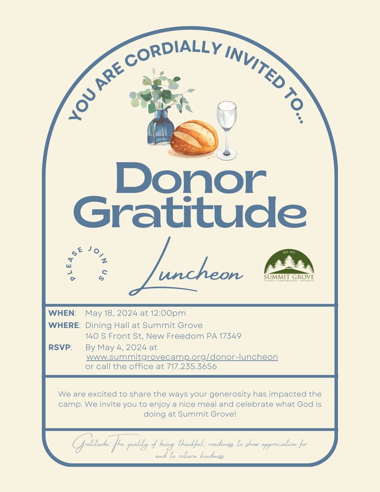 Donor Gratitude Luncheon - Summit Grove | Camps, Conferences, Retreats
